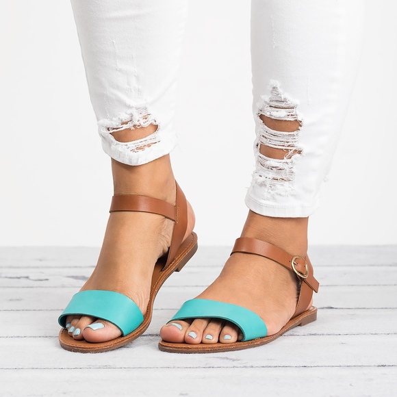 SunnyMia | Shoes | Aqua Colorful Single Strap Sandals Kylee3 | Poshmark